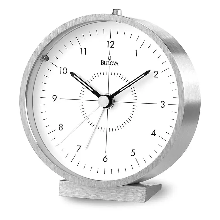 Bulova Flair Quartz Aluminum Beep Alarm Desk Clock B6844 – shopemco