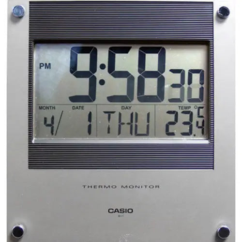 Casio Thermo Monitor Auto Calendar Digital Wall/Desk Clock (Silver) ID ...
