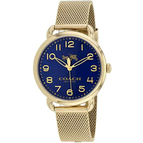 Coach Women's Delancey Quartz Gold Tone Stainless Steel Mesh Watch 145 ...