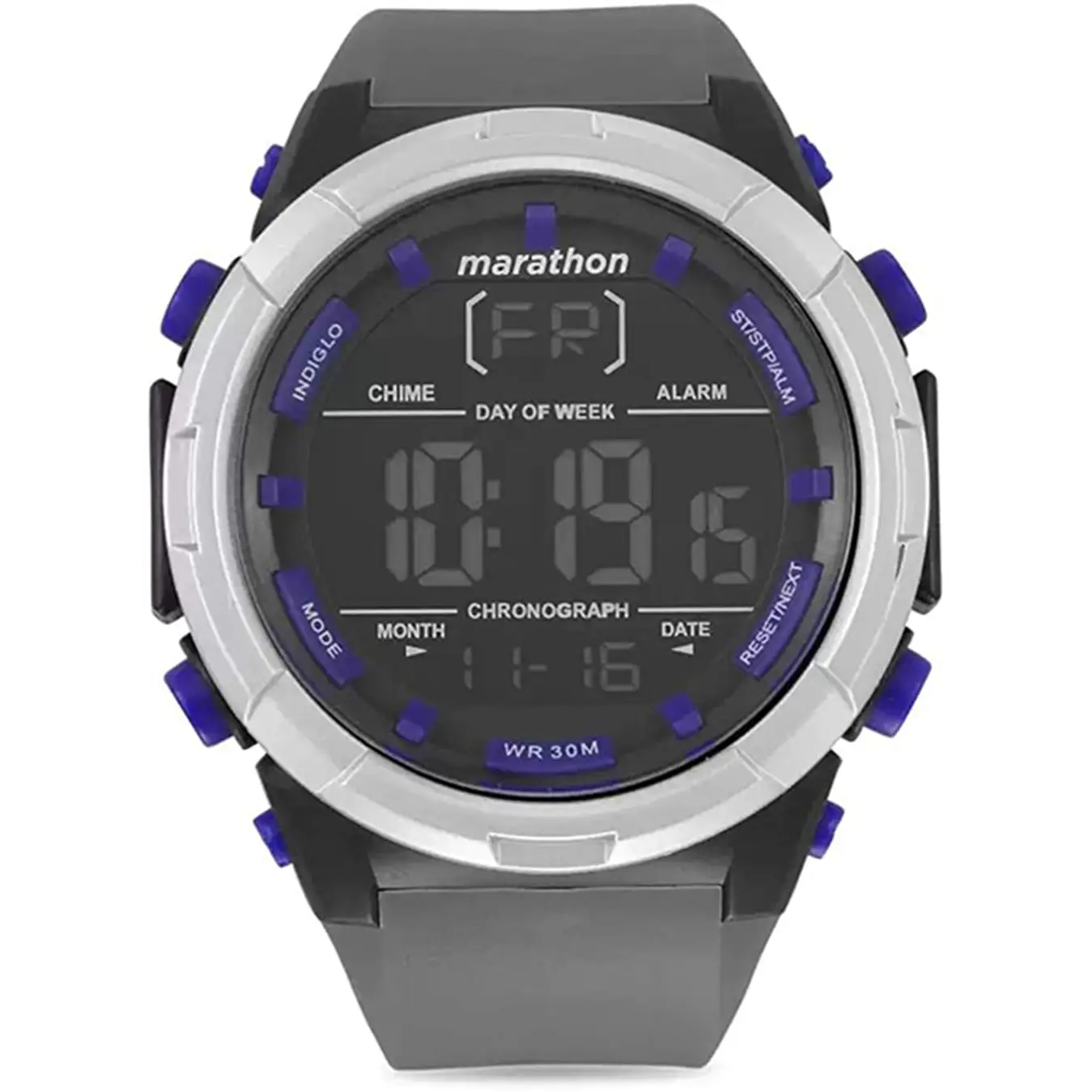 Timex Men's Marathon Digital Quartz Chronograph Grey Silicone Watch TW ...